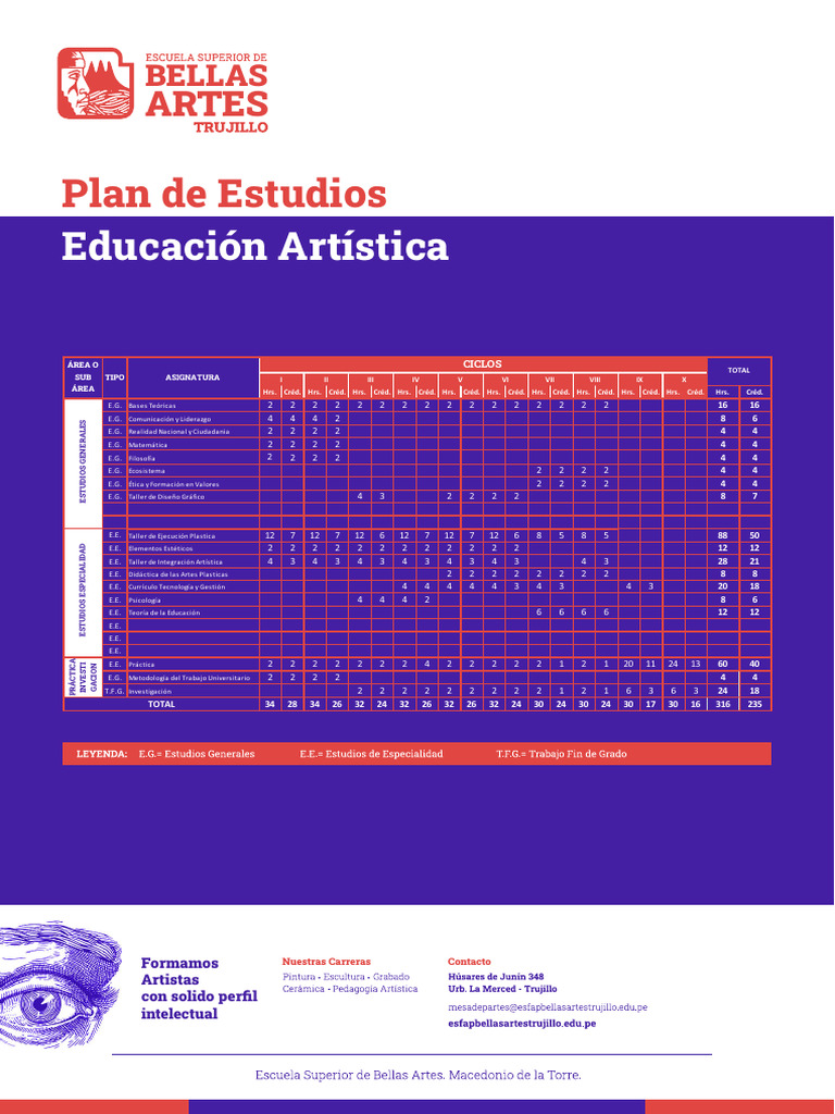 Plan de Estudios en Bellas Artes | PDF | Educación en artes visuales