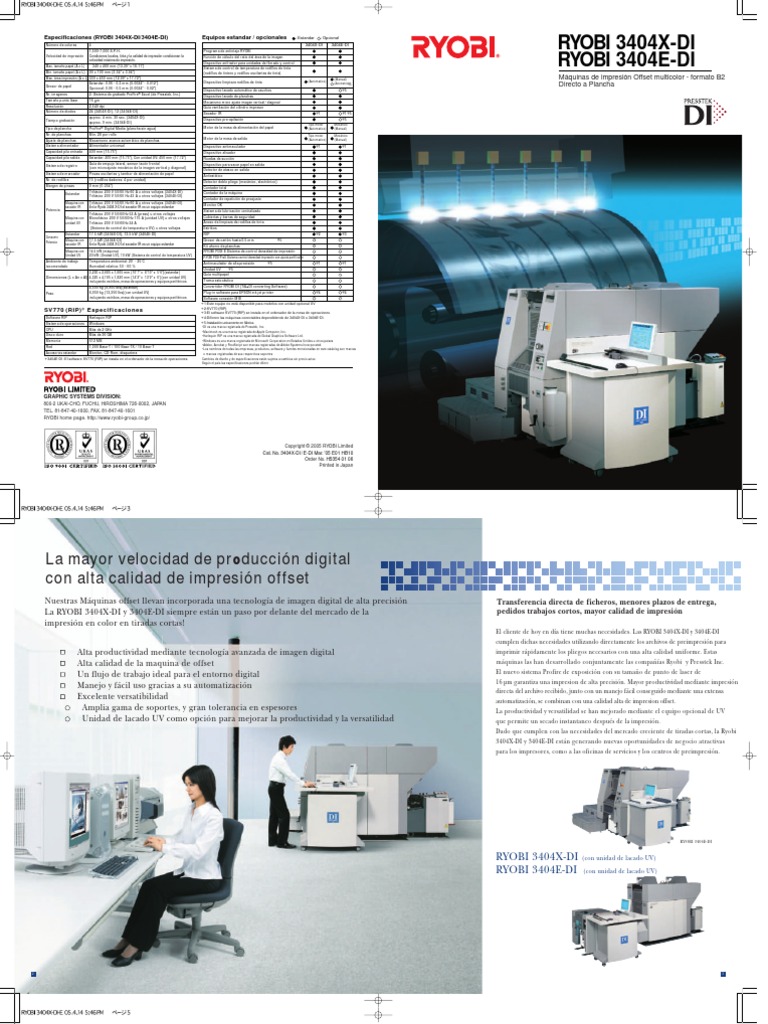 Catalogo Ryobi 3404 Xdi, Edi | PDF | Papel | Impresión