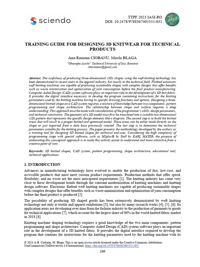 Training Guide For Designing 3D Knitwear For Techn | PDF | Knitting | Textiles