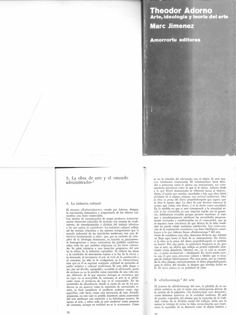 Marc Jimenez. Theodor Adorno. | PDF