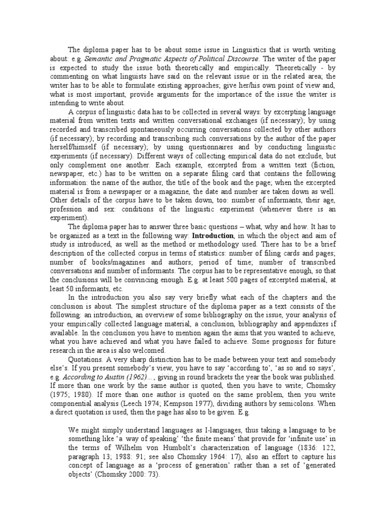 How To Write A Diploma Paper, Dafina Genova | PDF | Linguistics ...