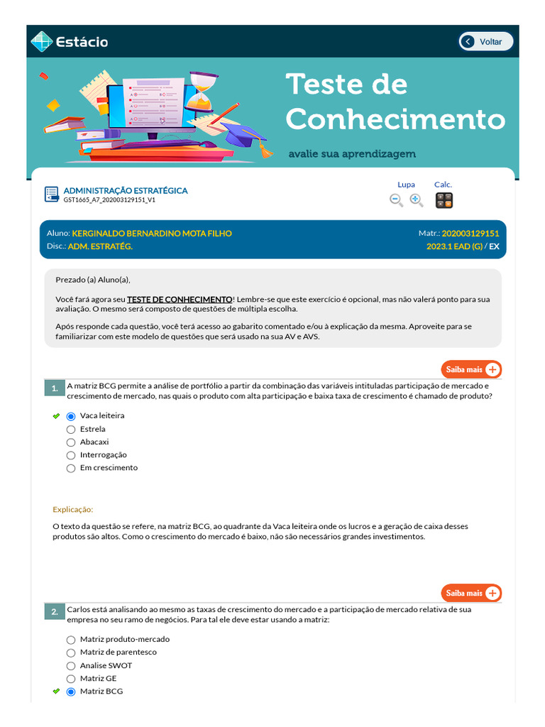 Adm Estrat Ex6 | PDF | Análise SWOT | Business