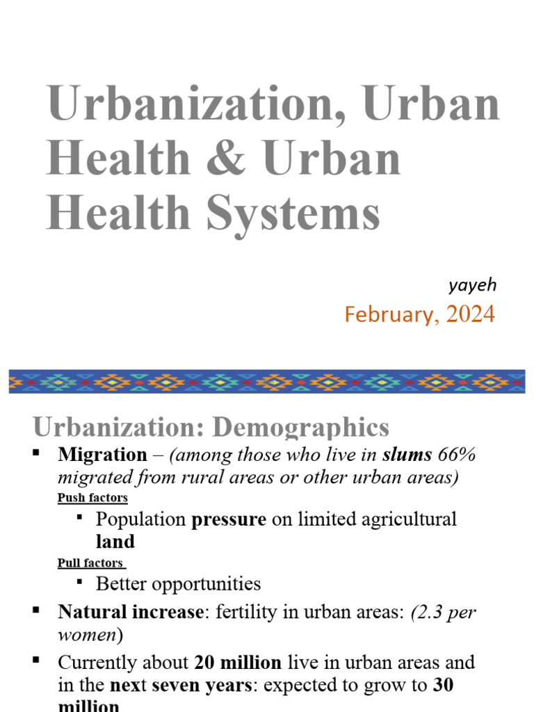 ORHB. Urbanization Health System | PDF | Slum | Urbanization