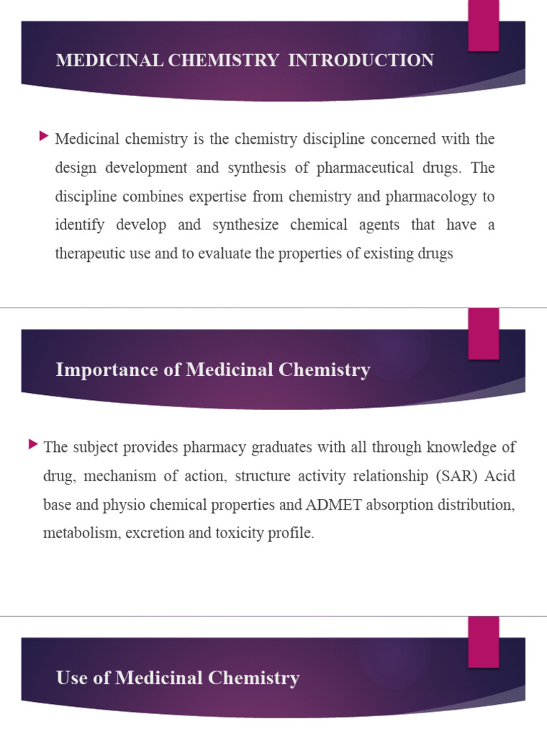 Medicinal Chemistry Introduciton | PDF | Pharmacology | Medicinal Chemistry