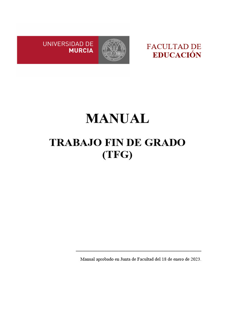 Manual TFG 2023 | PDF | Maestros | Evaluación