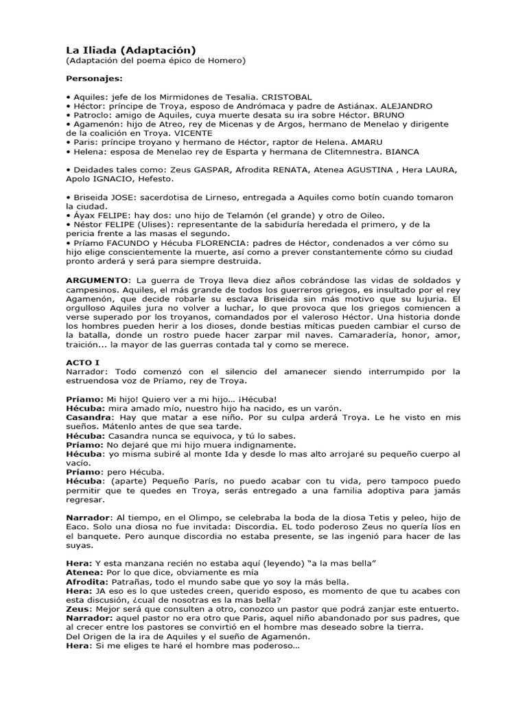 La Iliada | PDF | Héctor | París (mitología)