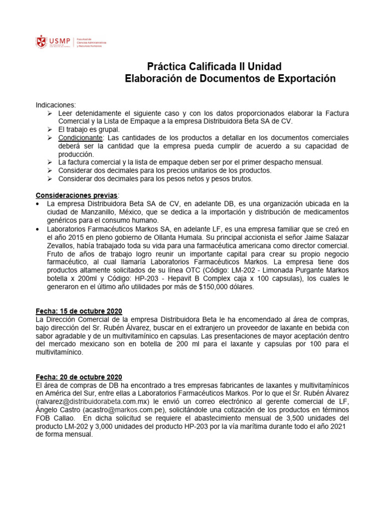 PrÃ¡ctica Calificada II Unidad | PDF | Economias