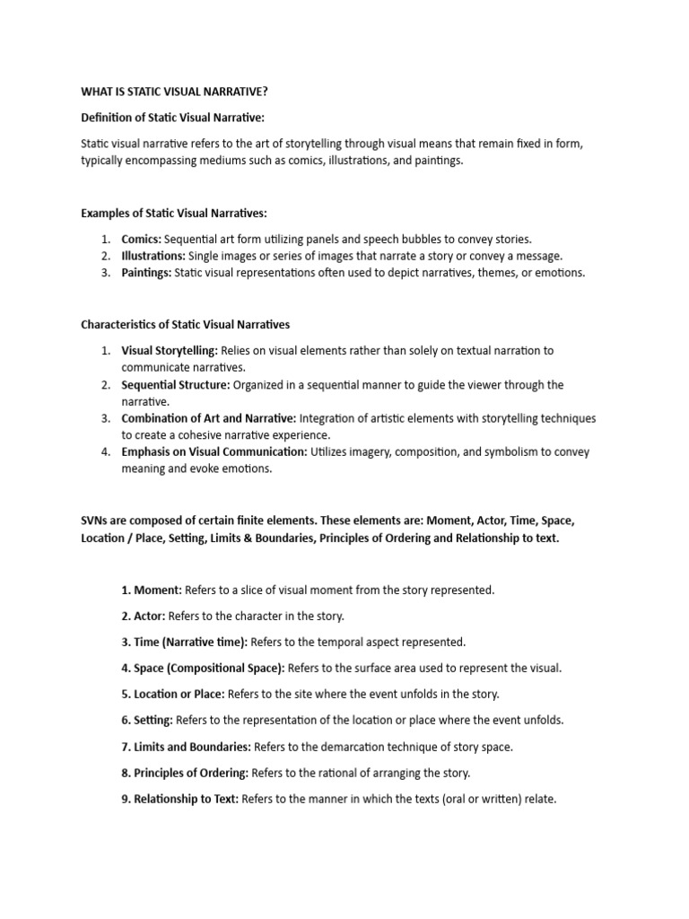 What Is Static Visual Narrative | PDF | Narrative | Composition (Visual ...