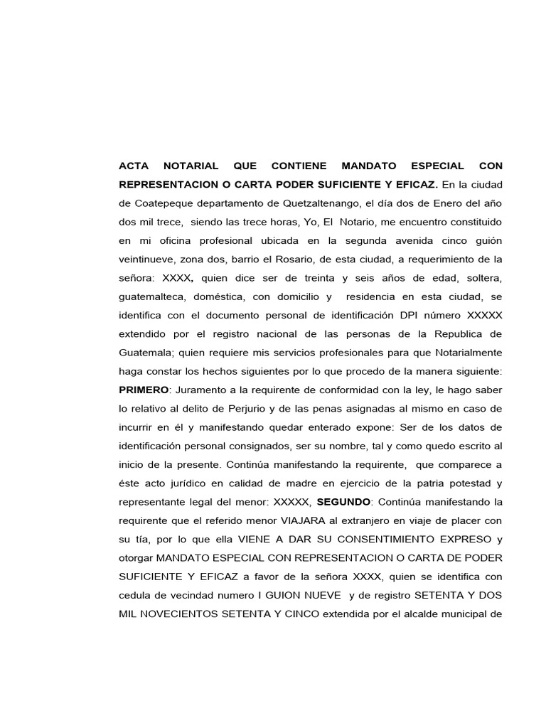 Acta Notarial Que Contiene Mandado Especial | PDF | Gobierno Acta Notarial Que Contiene Mandado Especial | PDF | Gobierno