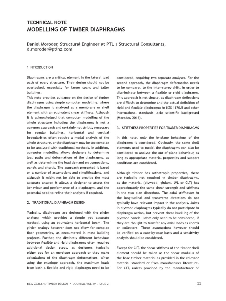 Timber Diaphragm Modelling Guide | PDF | Young's Modulus | Buckling