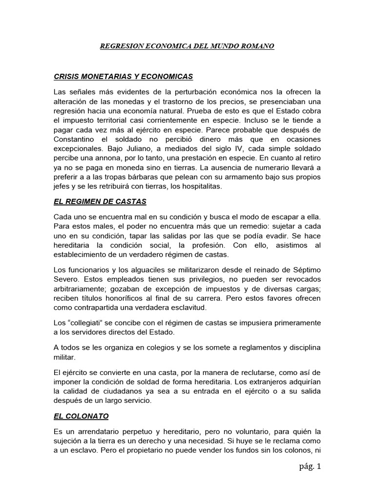 CRISIS SIGLO 3 Roma | PDF | Servidumbre | imperio Romano