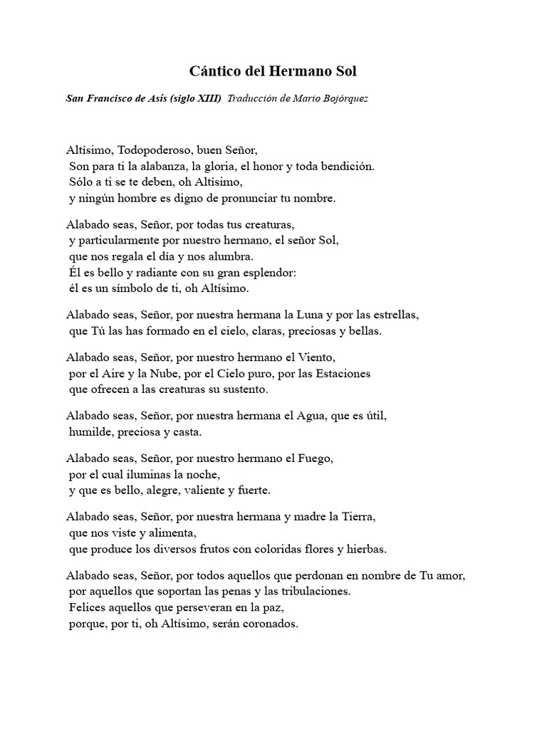Cántico Del Hermano Sol-2 | PDF
