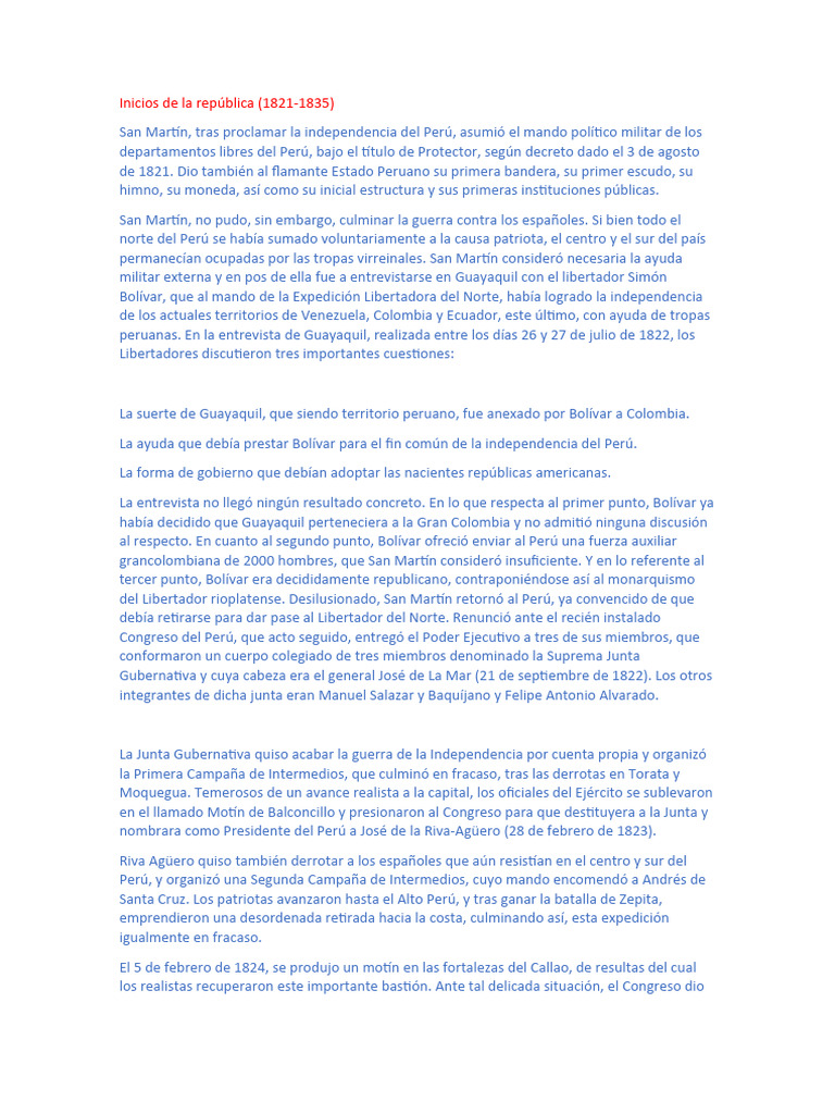 La Republica Peruana | PDF | Perú | América del Sur