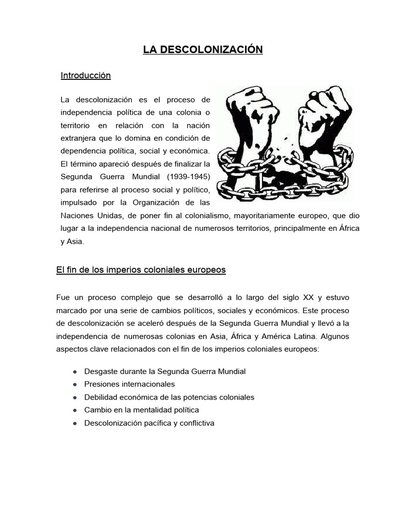 La Descolonización | PDF | Descolonización | Colonialismo