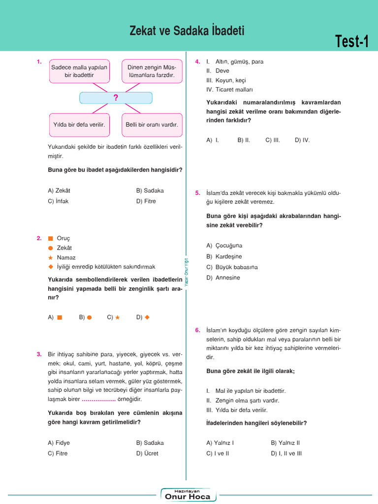 2-Zekat Ve Sadaka İbadeti (Onur Hoca) | PDF