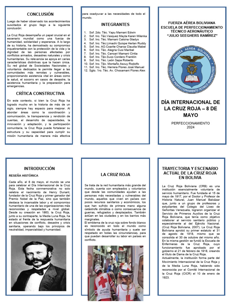 Triptico Cruz Roja | PDF | Movimiento Internacional de la Cruz Roja y ...