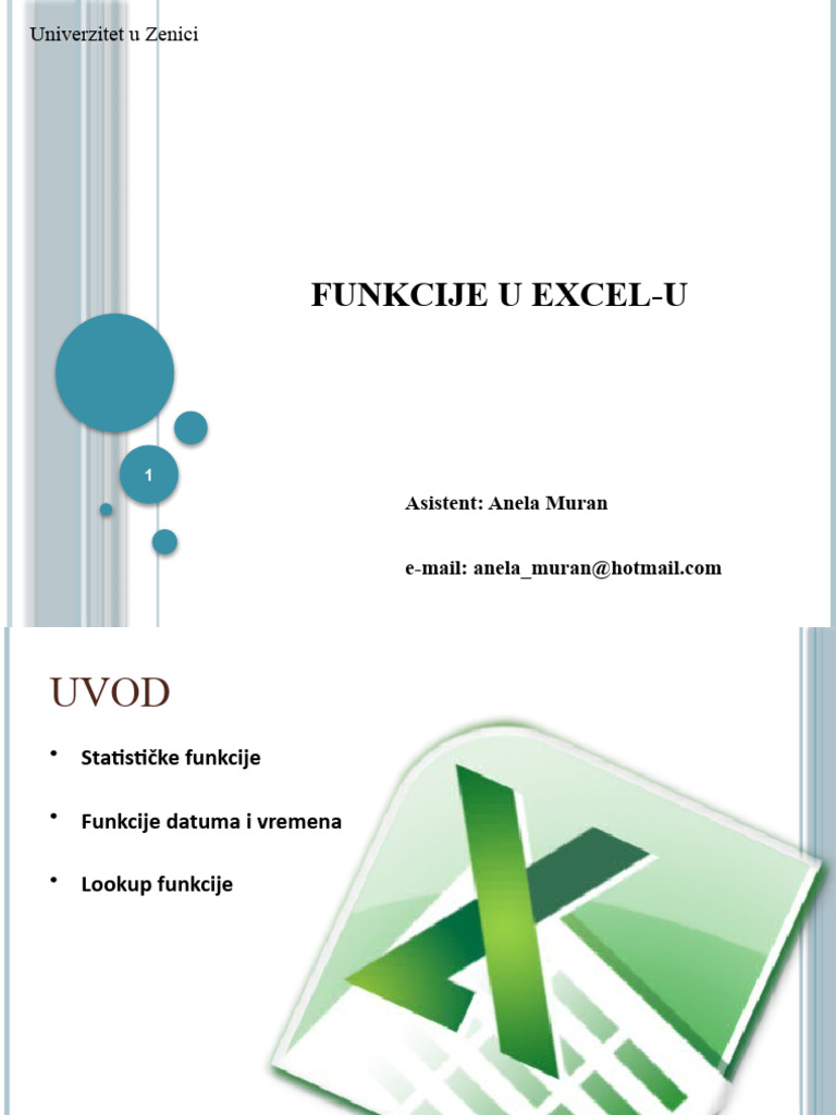 Funkcije U Excelu | PDF