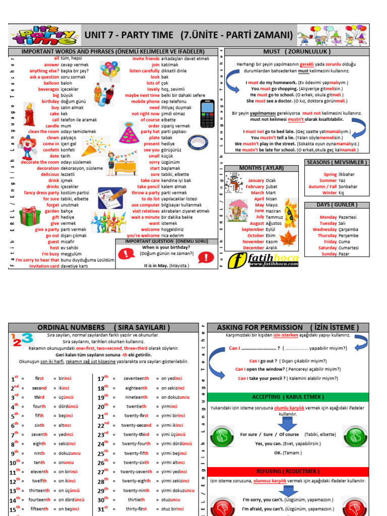 Unit7 Party Time (All) By.F.Erel | PDF