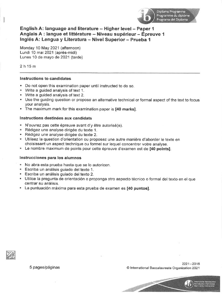 IBDP Paper 1 Summative | PDF