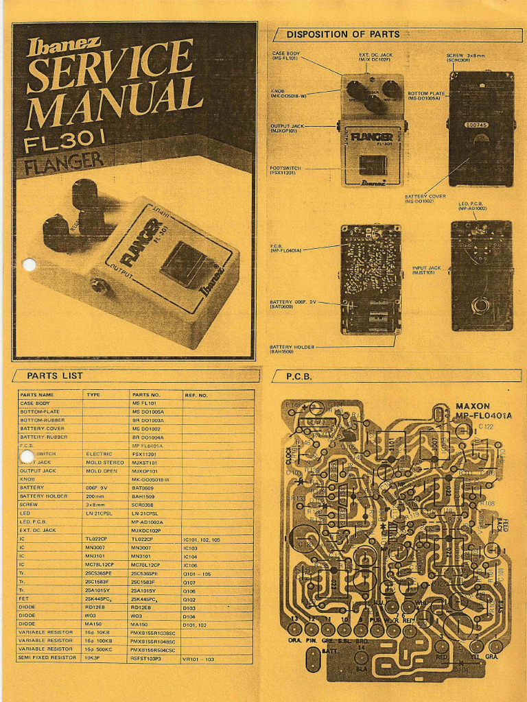 Ibanez FL301 Sbfi Servicemanual | PDF