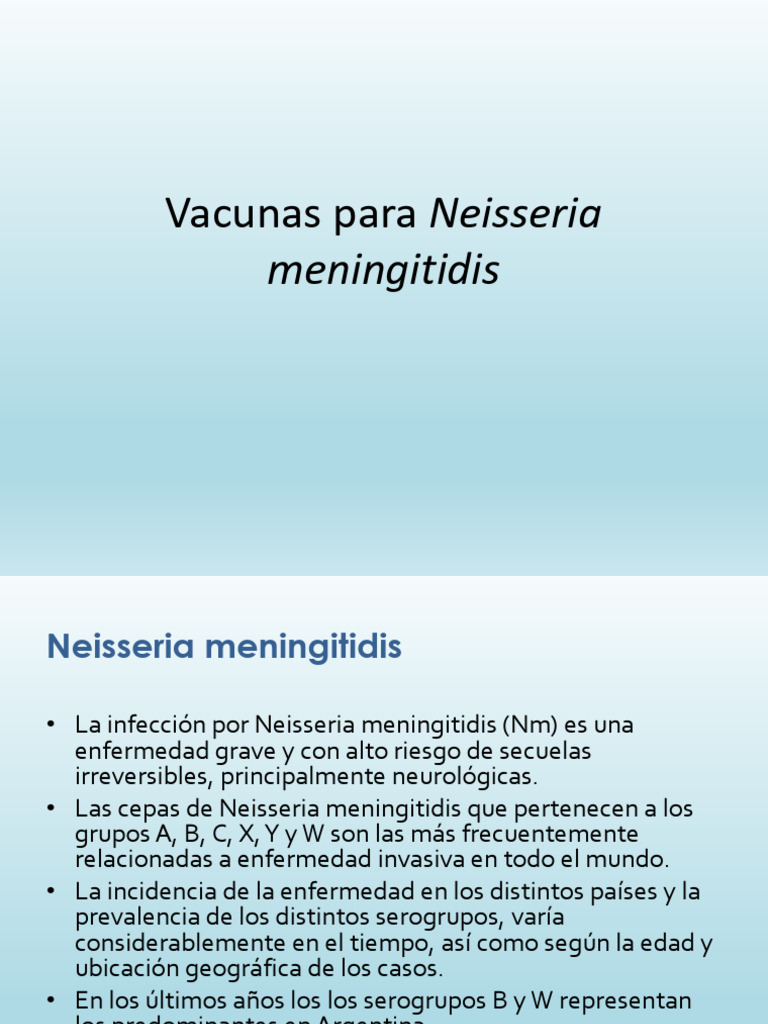 Vacuna Meningo | PDF | Biología | Enfermedades y trastornos