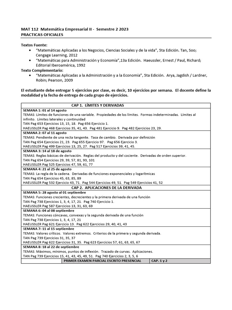 Practica Oficial Mat Empresarial 2 | PDF | Análisis real | Matemáticas