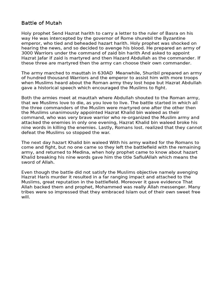 Battle of Muttah | PDF