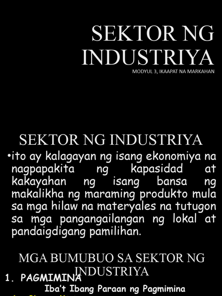 Modyul 3 - Sektor NG Industriya | PDF