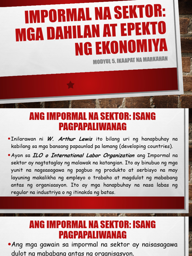 MODYUL 5 - Impormal Na Sektor | PDF