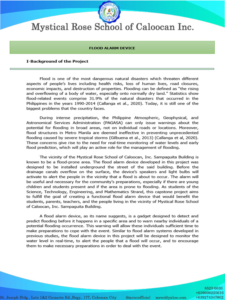 Flood Alarm Device for School Safety | PDF | Flood