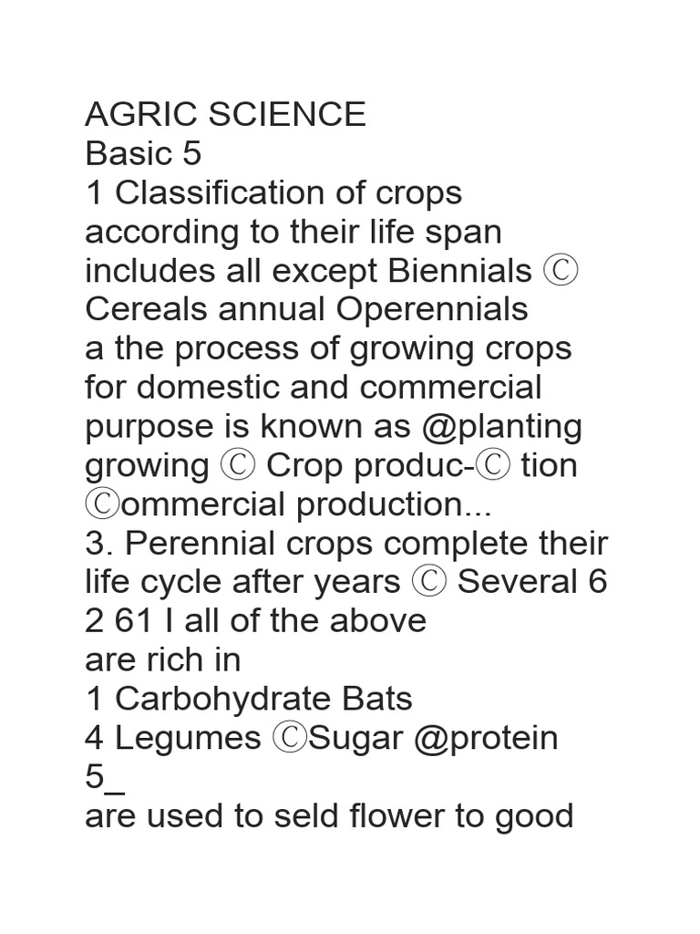 Agric Year 5 | PDF
