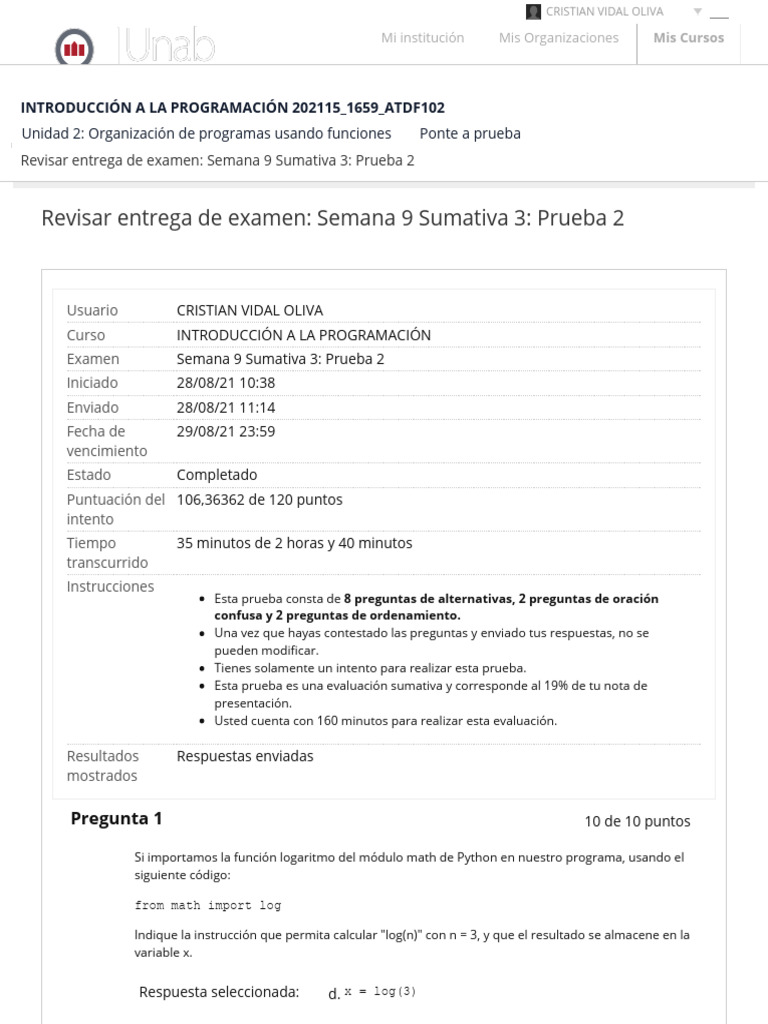 Examen de Programación: Funciones en Python | PDF | División (Matemáticas) | Python (lenguaje de ...