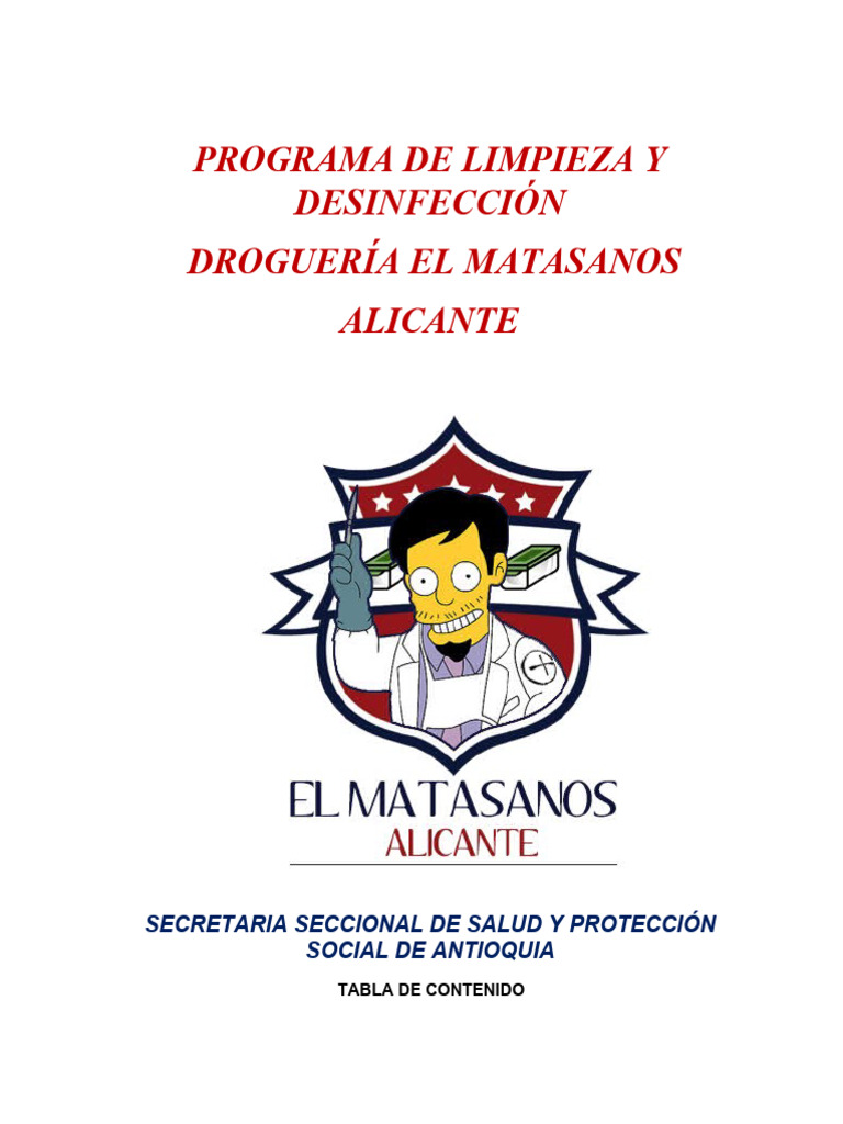 Programa de limpieza y desinfeccion | PDF | Detergente | Agua