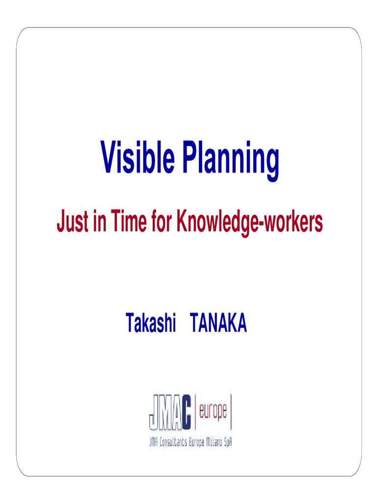 JIT Visible Planning VG | PDF | Workload | Lean Manufacturing