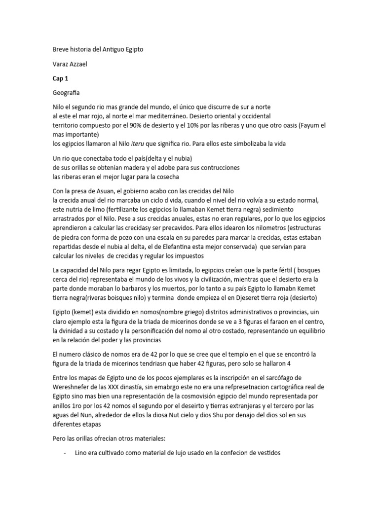 Cap 1 Varaz Azael Breve Historia de Antig Egipto | PDF | Antiguo Egipto ...