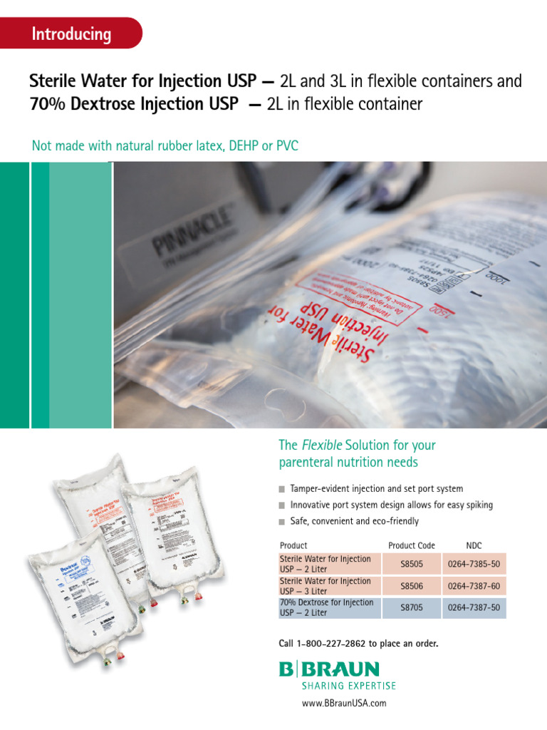 Sterile Water Forinjectionusp70dextroseinjectionuspsellsheet | PDF ...