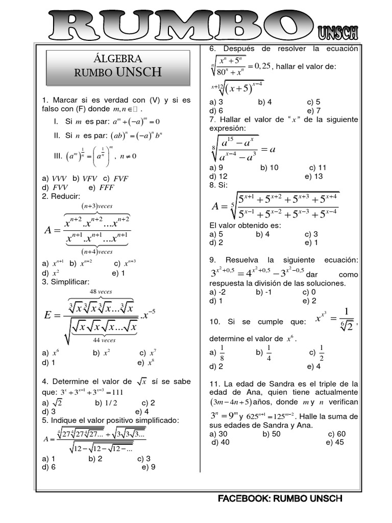 Álgebra 10 de Abril 2024 | PDF | Matemáticas | Álgebra