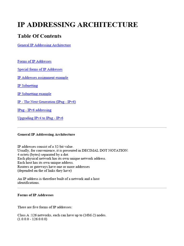 IP Addressing and Subnetting Guide | PDF | Ip Address | I Pv6