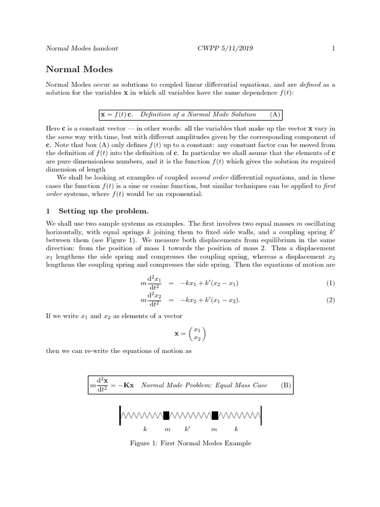 Understanding Normal Modes in Physics | PDF | Eigenvalues And ...