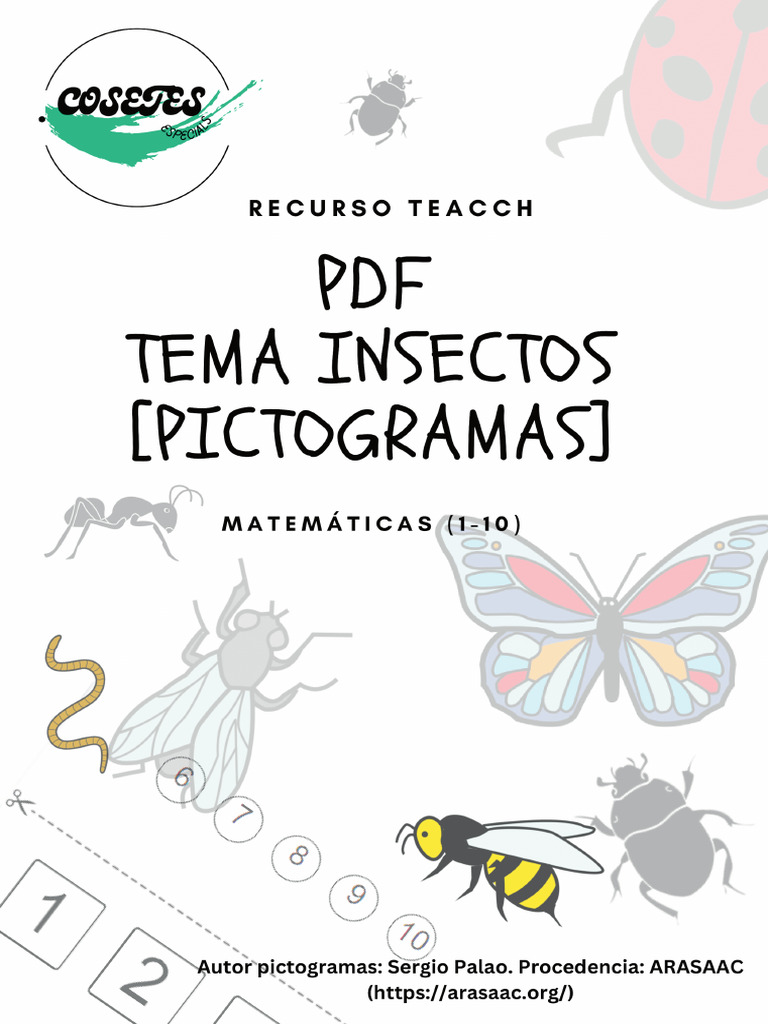 PDF Tema Insectos Con Pictogramas (1-10) | PDF