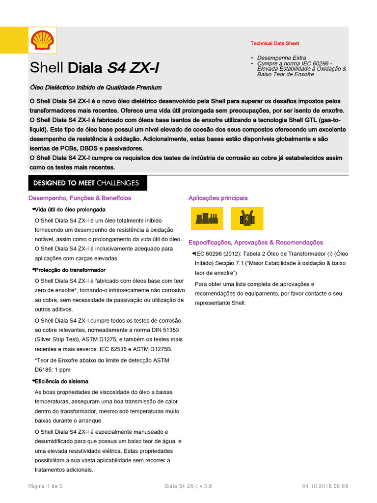 FT Oleo Isolante Shell Diala S4 ZX-I | PDF | Corrosão | Química