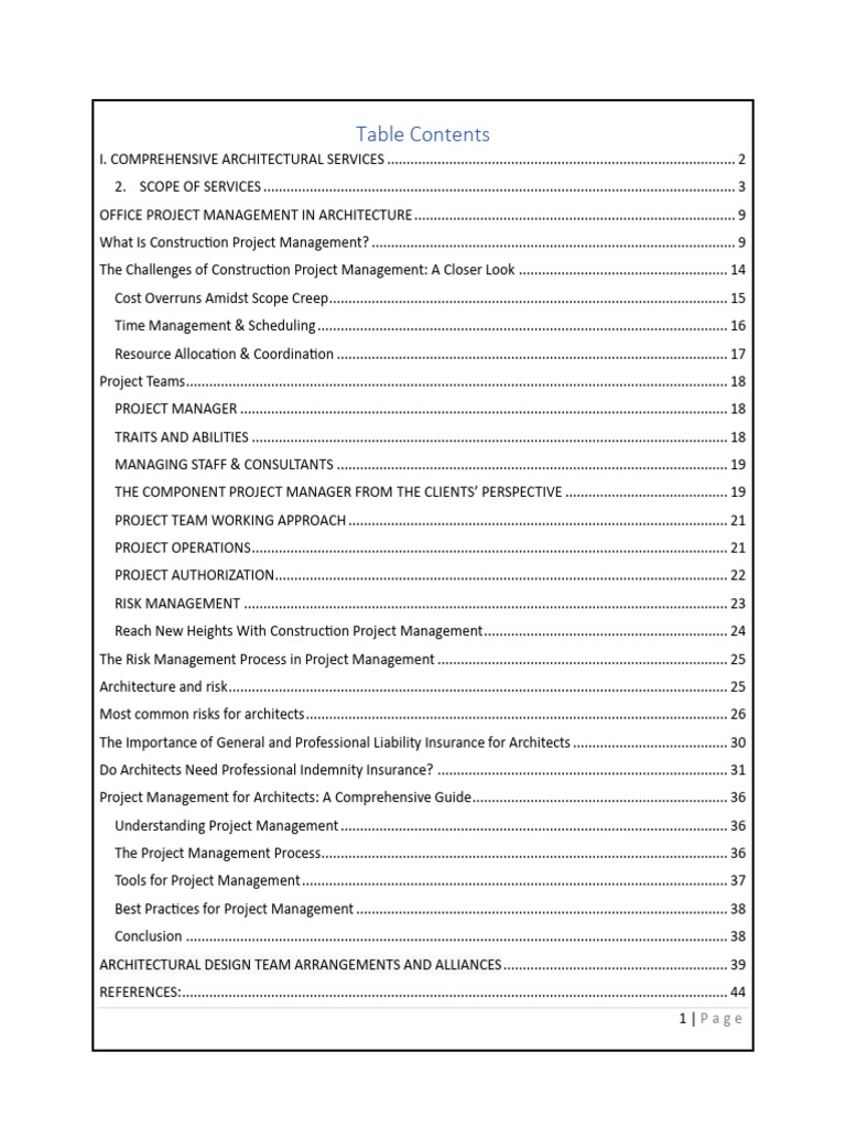 Project Management Guide for Architects | PDF | Professional Liability ...