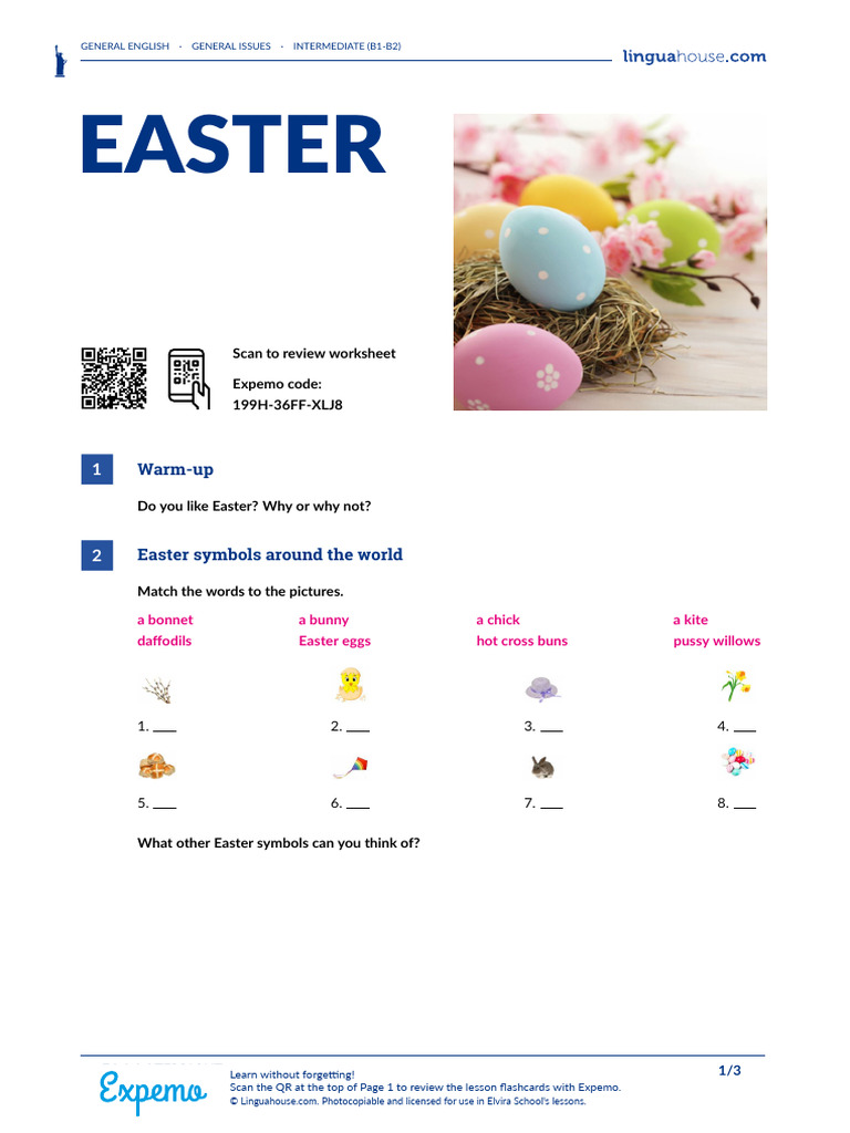 Easter Activities and Customs for B1-B2 | PDF | Easter