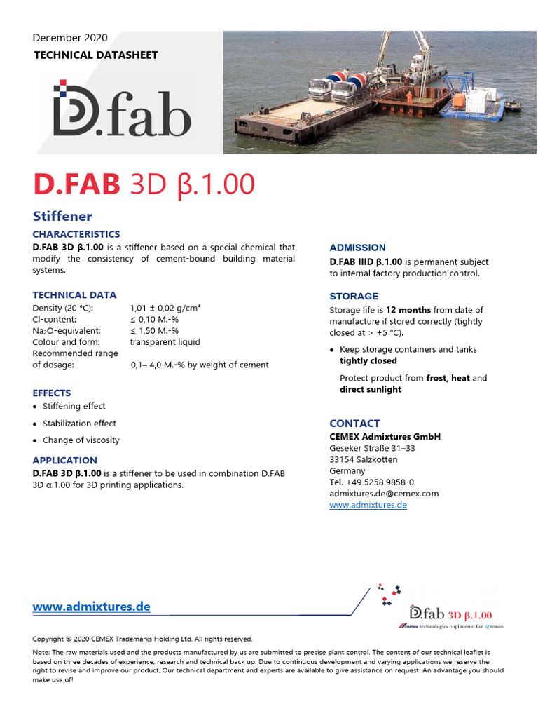 D.FAB IIID β.1.00 TDS EN 2021 STIFFENER | PDF | Materials