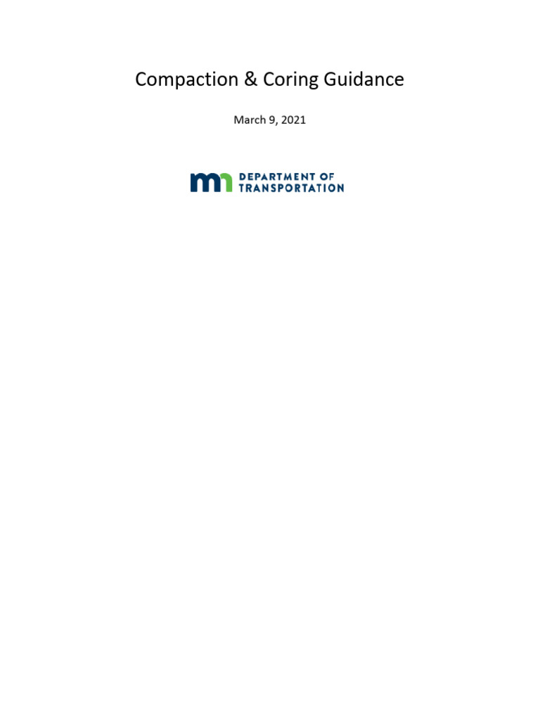 Compaction - Coring-Guidance-Final | PDF | Road Surface | Lane