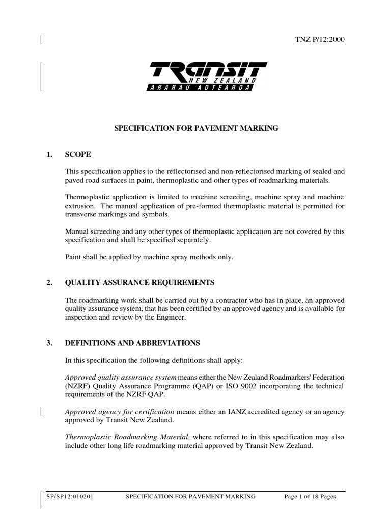 PVMT Marking | PDF | Quality Assurance | Road Surface