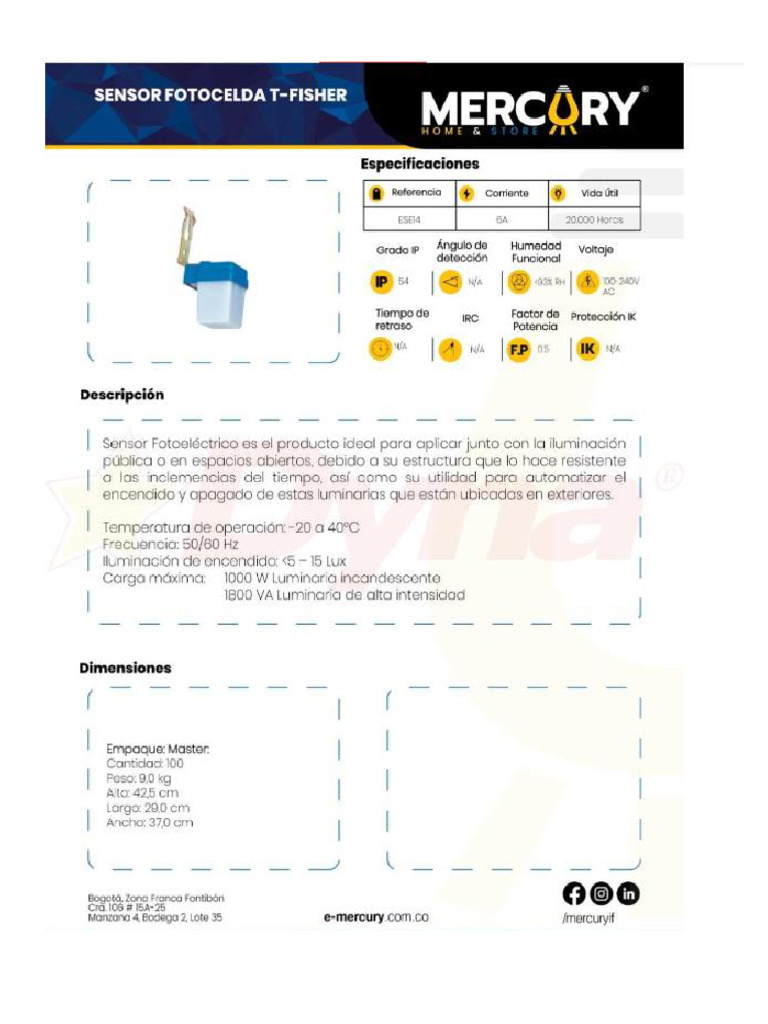 Fotocelda Mercury | PDF