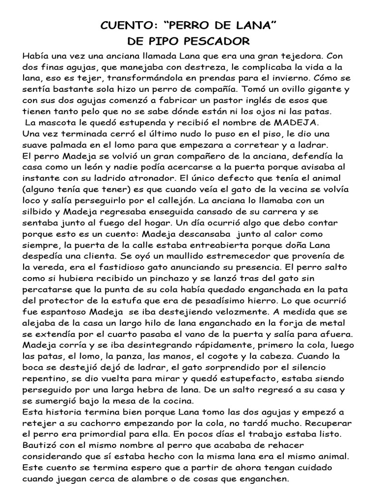 CUENTO Perro de Lana Pipo | PDF
