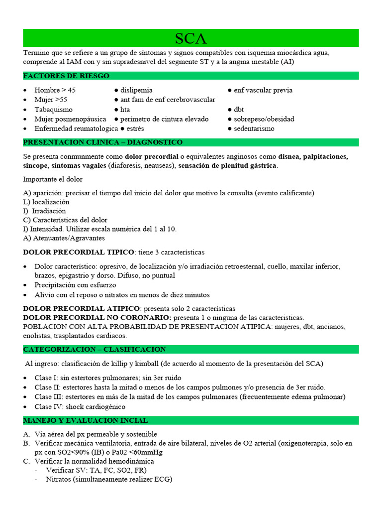 SCA | PDF | Electrocardiografia | Cardiología