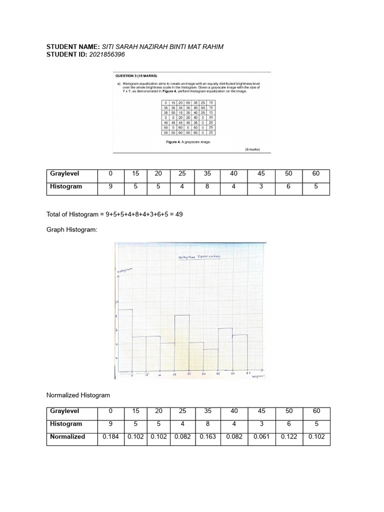 CSC566 ExerciseHistogram | PDF CSC566 ExerciseHistogram | PDF